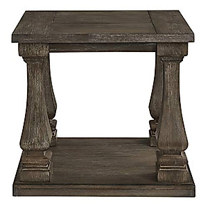 Signature Design by Ashley Johnelle Modern Country Rectangular End Table, Weathered Brown