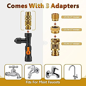 hygger Bucket-Free Aquarium Water Change Kit Metal Faucet Connector Fish Tank Vacuum Siphon Gravel Cleaner with Long Hose 49FT Drain & Fill