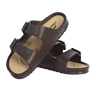 Gioberti Men EVA Sandals with Arch Support and Adjustable Strap, Brown, Size 6