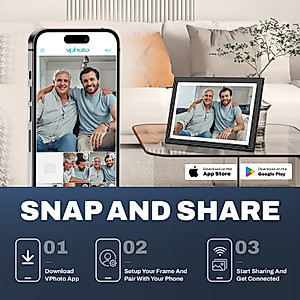 10.1 inch Digital Picture Frame, IPS Touch Screen Smart Electronic Photo Frame WiFi with 16GB Storage, Electric Video Photo Frame Slideshow with App, Auto-Rotate, Mother‘s Day Gifts for Mom