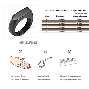 XSMZB Cremation Rings for Ashes Simple Square Band Ring Keepsake Arrow Band Finger Ring Holder Ashes for Pet Human Memorial Urn Ring for Men Women (Black,9)