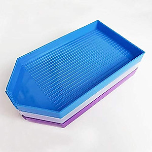 NUOMI 10 Pcs Bead Sorting Trays Plastic Diamond/Rhinestone Plates Triangle Shaped Tray Organizer for DIY, Crafts, Diamond Painting, Nail Art, Clear, Green, Blue, Purple