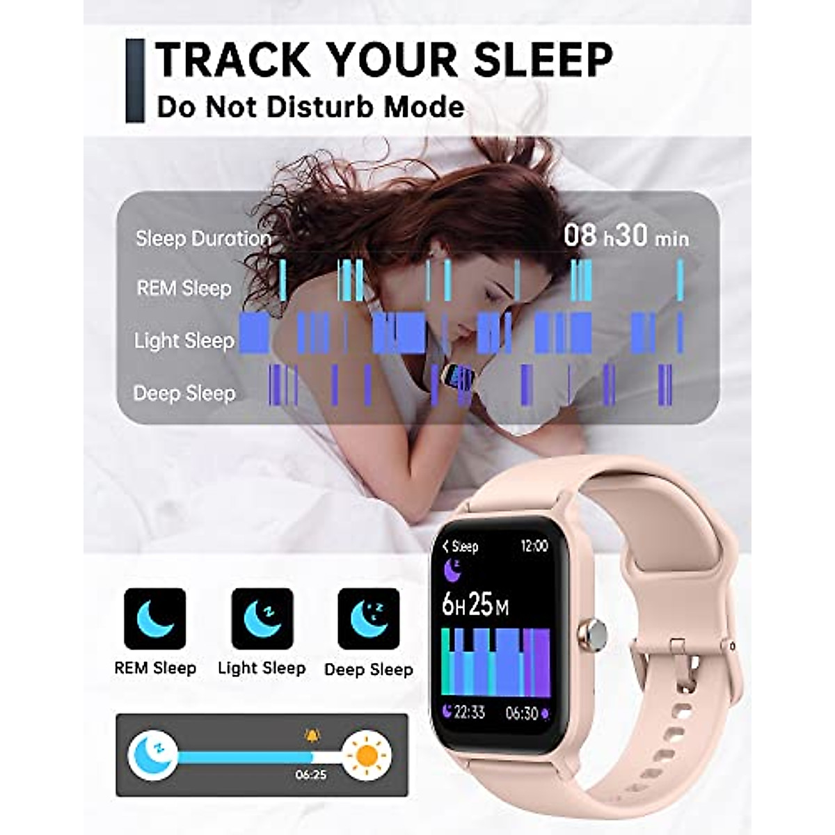 Smart Watch for Women, Answer Make Call, Alexa Built-in, 1.8" Touch Screen Fitness Tracker with 100+ Sport Modes, Heart Rate Blood Oxygen Sleep Monitor, IP68 Waterproof watch for iPhone Android