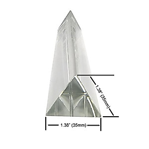 Amlong Crystal 2.5 inch Optical Glass Triangular Prism for Teaching Light Spectrum Physics and Photo Photography Prism, 60mm