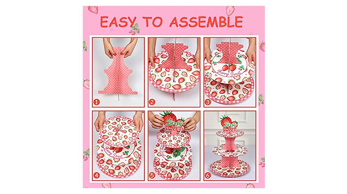 Delightful Strawberry Cupcake Stand for Birthday Parties