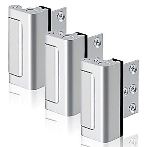 GreaTalent 3PACK Home Security Door Reinforcement Lock Childproof, Add High Security to Home Prevent Unauthorized Entry, Aluminum Construction Finish, Silver
