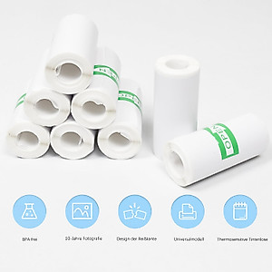 20 Roll Mini Thermal Printer Sticker Paper 57 x 25 mm Self Adhesive Thermal Paper Printable Sticker Paper Mini Pocket Printer Sticker Paper for Most Kids Instant Camera Photo Journal Notes Memo