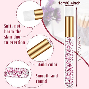 60 Pcs Lash Shampoo Brushes Glitter eyelash Brushes for Cleansing with Container Nose Pore Deep Cleaning Brush Blackhead Removing Brush(Pink, White)