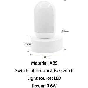 Nightlight,Photosensitive Sensor, White Light, 0.6W, 220V, Suitable for Infants, Children, Children's Rooms, Corridors and Other Scenes (1 Pack)