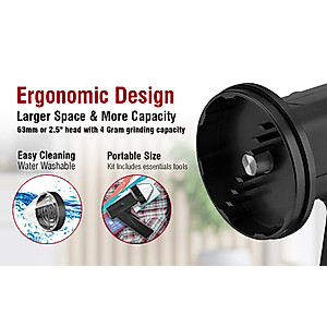 Auto9 2.5" Large Electric Grinder: Auto Spice Grinder with Auto Dispensing, Portable 4g Capacity with Two-Direction Rocker Switch Block Free(Black & Red)