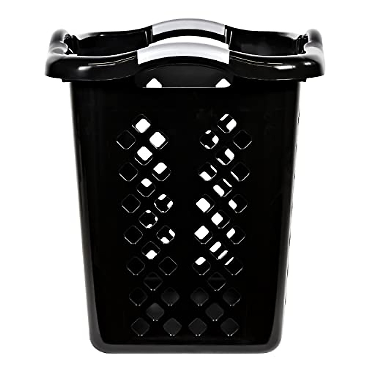 EGEN Home Logic 2 Bushel Lamper Plastic Laundry Basket with Silver Handles, Black
