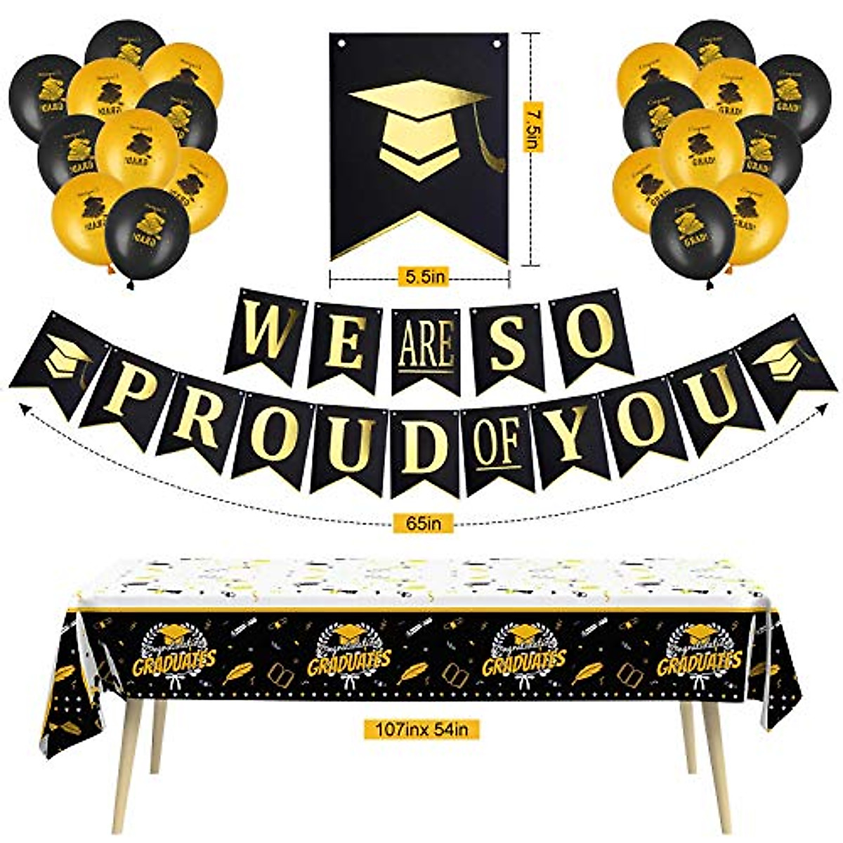Graduation Decorations 2021 Graduation Party Supplies Graduation Banner Congratulations Grad Backdrop Congrats Photo Banner,"2021" Aluminum Film Balloons and Graduation Balloons for Graduation Decor