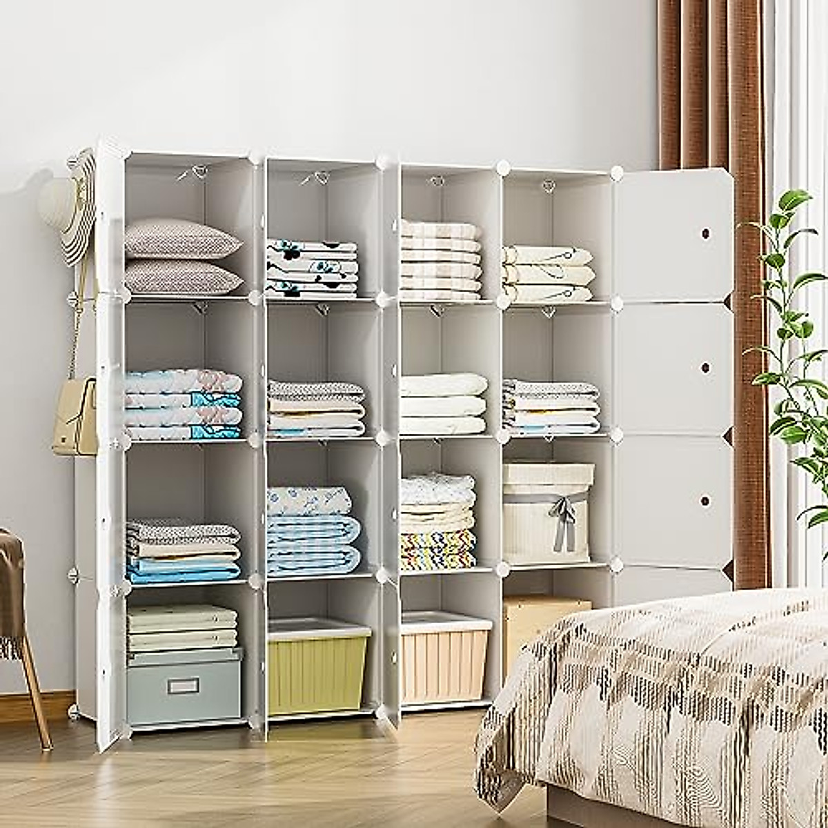 GIMTRR 8-Cube Closet Organizer, White, Portable Storage System, 30 x 30 x 30cm