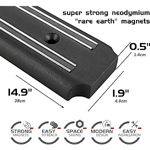 ﻿ Magnetic Knife Holder,15 Inch Magnetic Knife Storage Strip,Knife Bar Block Magnet,Kitchen Utensil Holder,Tool Holder,Multipurpose Magnetic Knife Rack