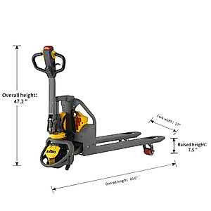 Xilin Electric Powered Pallet Jack 3300lbs Capacity Lithium Battery Walkie Pallet Truck 48"x27" Fork Size