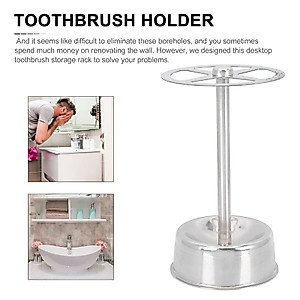 Divided Toothbrush Toothpaste Holder Stand: Stainless Steel Toothbrush Razor Organizer Makeup Brush Holder for Bathroom Vanity Countertop