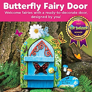 Creativity for Kids Butterfly Fairy Door Kit - Painting Arts and Crafts for Kids, Creative Gifts for Girls and Boys Age 6-7+ Yellow