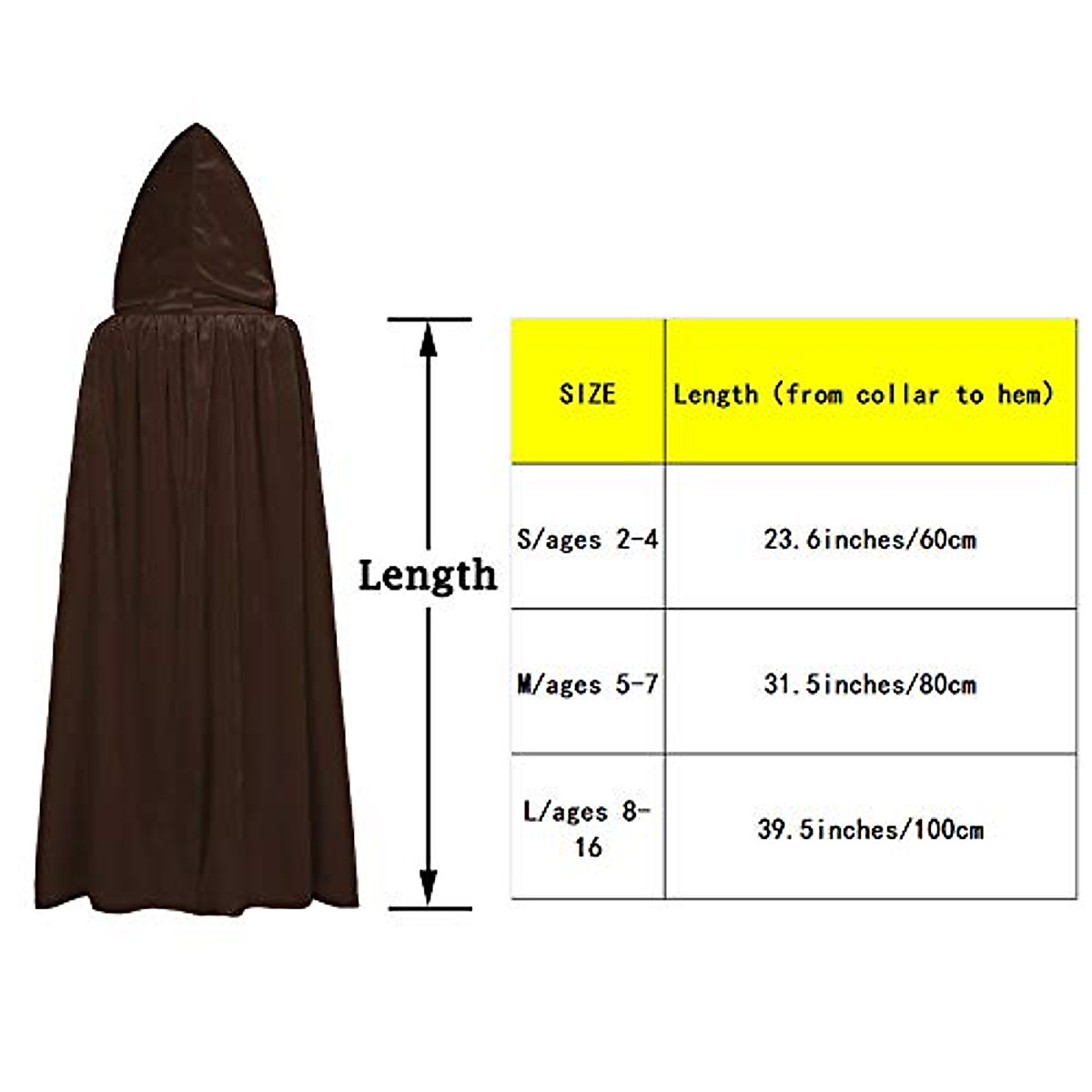 ALIZIWAY Kids Hooded Cloak Cape for Halloween Christmas Cosplay Costumes 8-16 Years 04COL