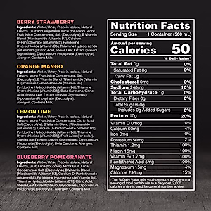 Whey Protein Water Sports Drink by PWR LIFT | Variety Pack | Keto, Vitamin B, Electrolytes, Zero Sugar, 10g of Protein | Post-Workout Energy Beverage | 16.9oz (Pack of 12)