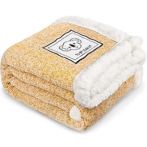Baby Blanket for Boys or Girls Knit Fleece Fluffy Toddler Blanket for Baby, Soft Warm Cozy Plush Warm Blanket for Spring, Infant or Newborn Receiving Blanket for Baby Bed (30x40inch, Yellow)