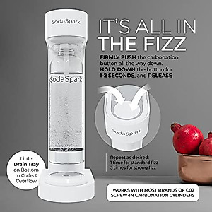 Soda Maker with BPA Free Bottle - CO2 Powered One Touch Fizz Control - Fresh Sparkling Water Maker - Homemade Sparkle Seltzer Soda Streaming Machine, Carbonated Water Machine [C02 NOT INCLUDED]
