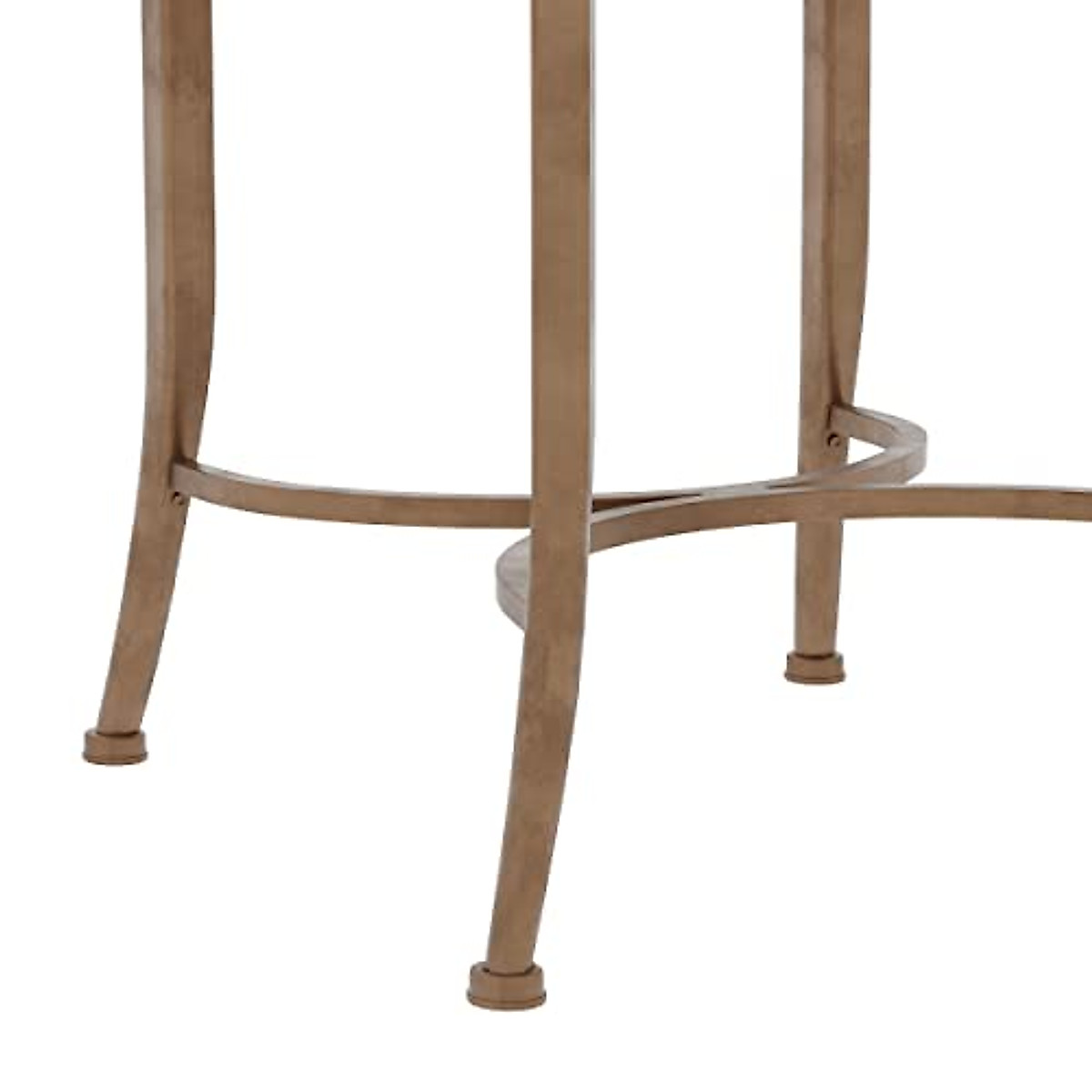 Hillsdale, Canal Street Metal Vanity Stool with Interlocking Oval Back Design for Makeup Room or Bathroom, Golden Bronze