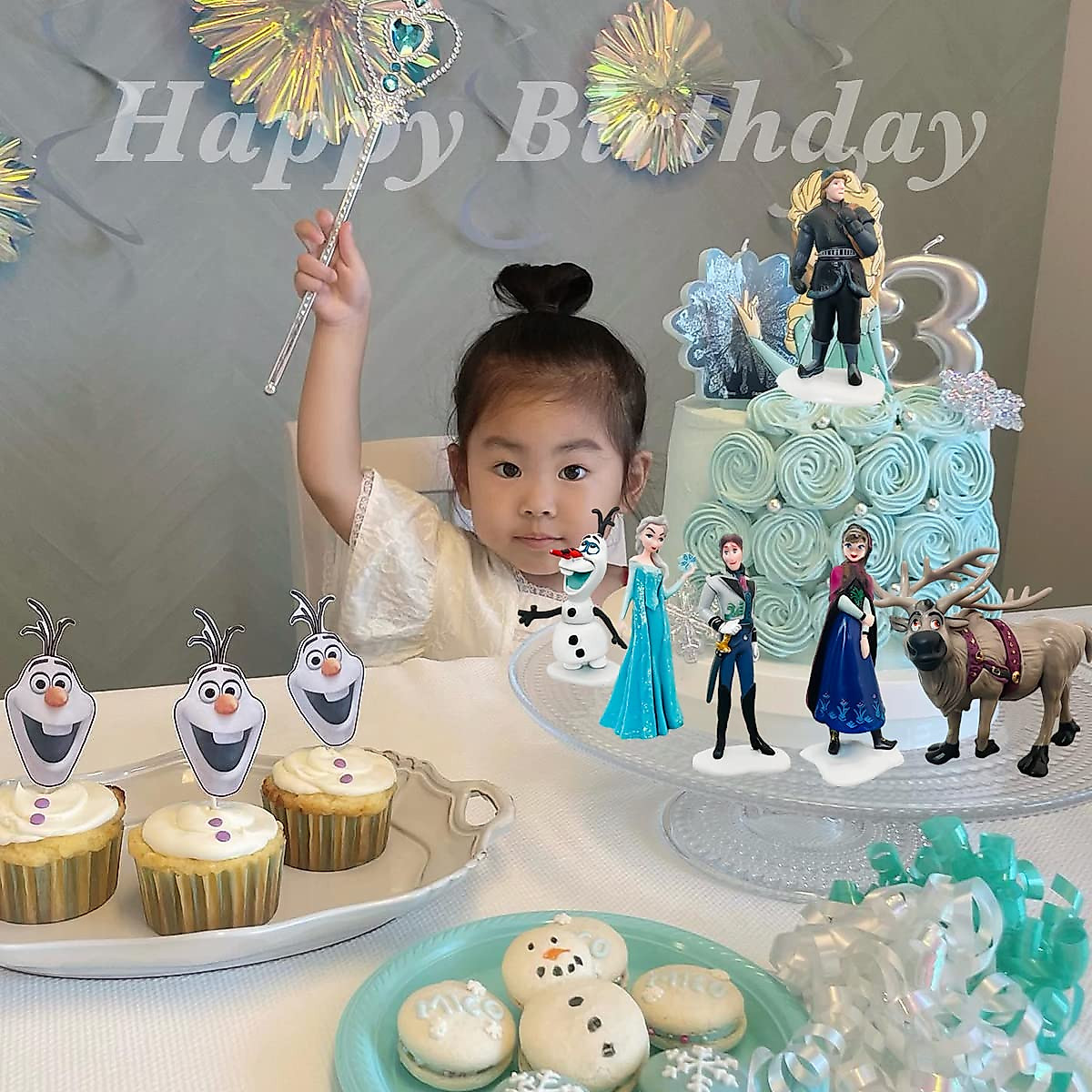 6 pcs Frozen Cake Topper, Frozen Birthday Party Supplies, Kids Birthday Cake Decoration.