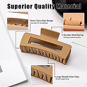 10 Pack 4.4" Large Hair Clips,Claw Clips,Hair Clips for Women & Girls,2 Styles 5 Colors Internal tooth design Strong Hold Matte Claw Hair Clips for Women Thick Hair & Thin Hair, 90's Vintage Hair Clip