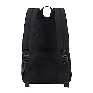 Acmebon Casual Waterproof Backpack for Girl and Boy Pure Color Bookbag for Teen Black