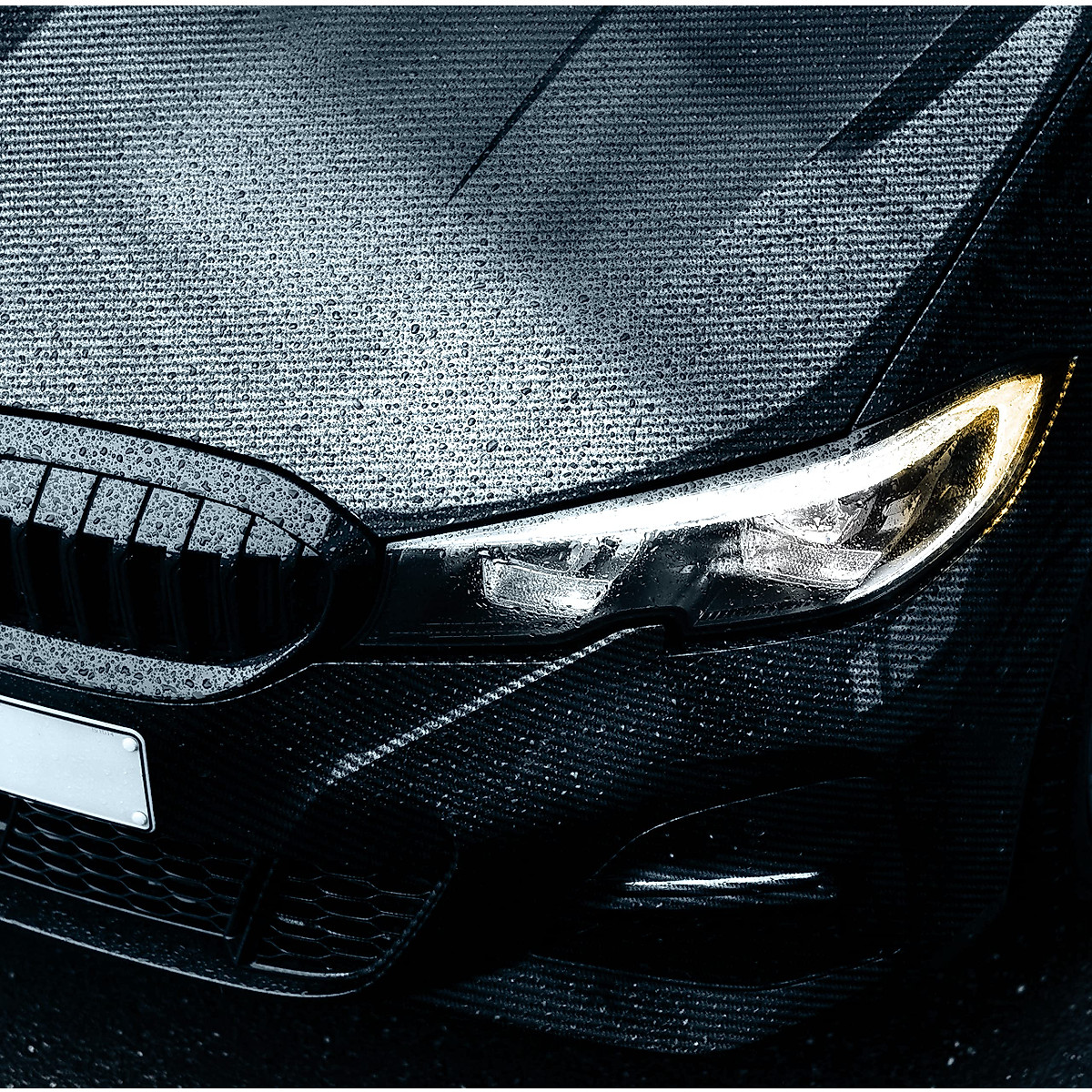 VViViD+ True Gloss Carbon Black, Vinyl Wrap Film Roll (1ft x 5ft)