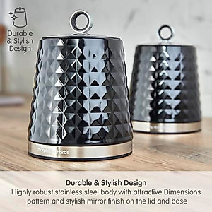 Morphy Richards 978053 Dimensions Set of 3 Round Kitchen Storage Canisters, Black
