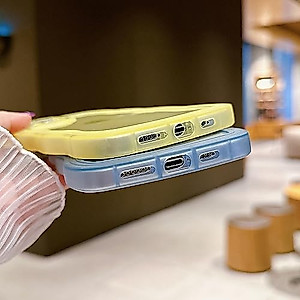 XIQI Compatible with iPhone 13 Pro Max Case 6.7" 2021, Cute Kawaii Curly Wave Frame Shape Soft Silicone Shockproof Protective Phone Cover for Women Girls, Clear/Purple