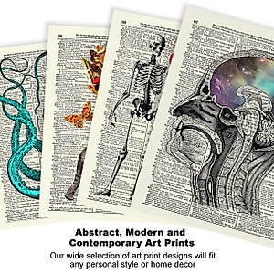 Blue Octopus (#2), Vintage Dictionary Art Print, Antique Wall Art Home Decor, Modern Boho Poster, Farmhouse Decoration Living Room Bedroom Office 8x10 Inches, Ready To Frame