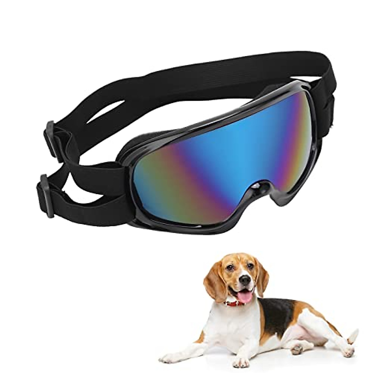 Dog Sunglasses Prevent UV Stylish Comfortable Exquisite Small Pet Sunglasses for Dogs (Black Frame Blue Film)