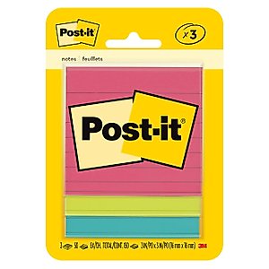 Post-it Notes, 3x3 in, 3 Pads, America's #1 Favorite Sticky Notes, Poptimistic Collection, Bright Colors (Magenta, Pink, Blue, Green), Clean Removal, Recyclable (6301-B)