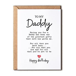 To My Daddy - Daddy Birthday Card - Daddy Is The Greatest Gifts In My Life - Birthday Card For Daddy - Gift For Daddy Card- Christmas Gifts For Daddy