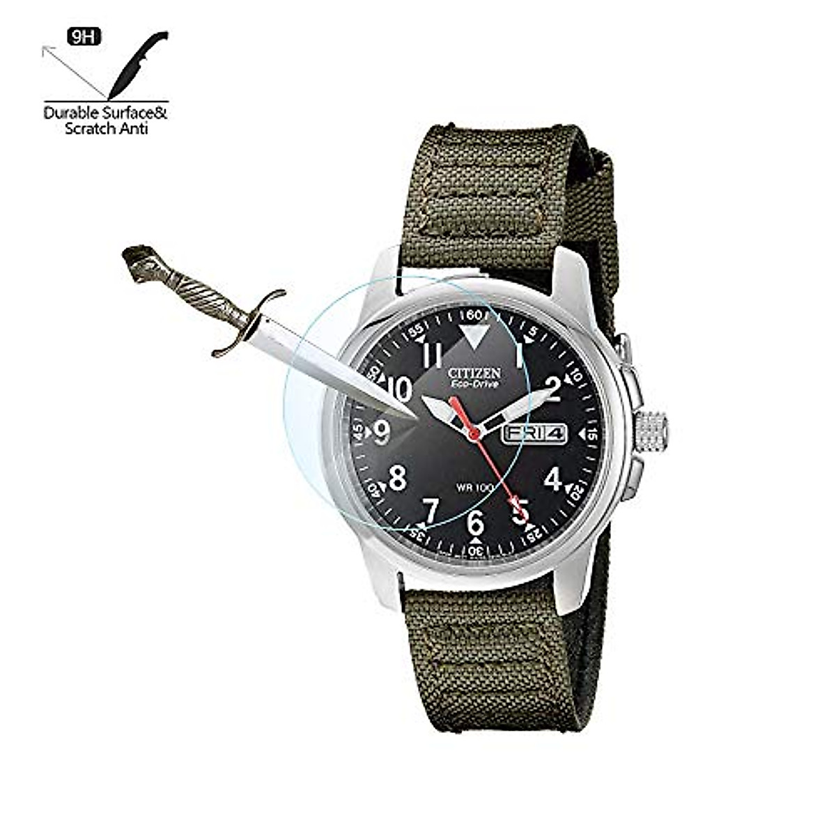 (Pack of 4) Tempered Glass Screen Protector for Citizen BM8180-03E, Akwox [0.3mm 2.5D High Definition 9H] Premium Clear Screen Protector for Citizen BM8180-03E