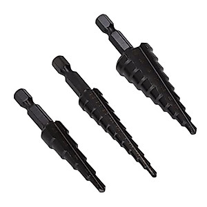 Hex Handle Step Drill Bit, Heat Treatment Step Drill Bit Non Slip for Metal