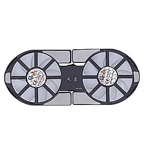 Laptop Cooler Cooling Pad,Portable USB Powered,4Color Laptop Cooling Pad,Foldable Notebook Cooler DualFan,Large Air Volume Radiator Heat Sink,with Blue LED Light(Black)