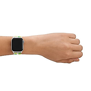 Kate Spade New York women's clear and yellow polyurethane band for apple watch®, 38/40/41/42/44/45/49mm (Model: KSS0172E)