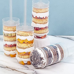 Clear Push-Up Cake Pop Shooter (Push Pops) Plastic Containers with Lids, Base & Sticks, Pack of 80(80 pack)