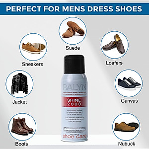 Ralyn 11oz Shoe Shine 2000 Quick Shine - No Buffing Needed- Leather Polish For Shoes, Bags, Furniture, Wallets, Purses - Liquid Shoe Polish for Shoe Shine Care and Quick Shine