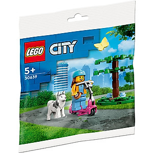 BRICKCOMPLETE Lego City 60367 Passenger Plane & 30639 Dog Park and Scooter Set of 2