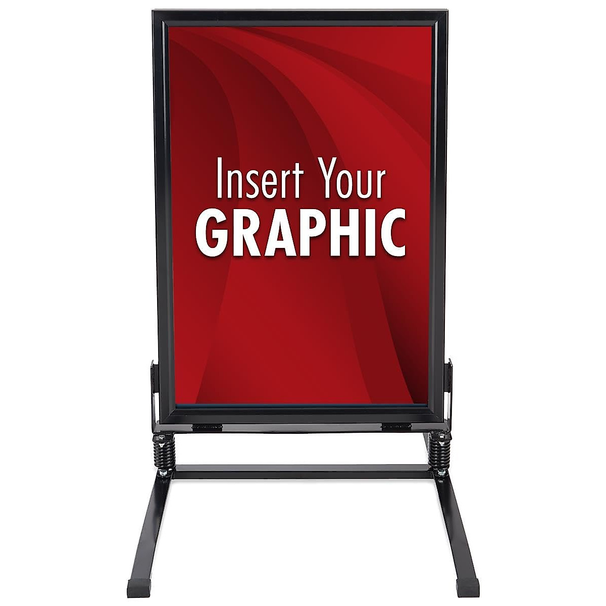 Displays2go 24 x 36 Inch Sidewalk Sign, Waterproof, Snap Frame, Spring Base, 2 Sided, Black (OWS2436B)
