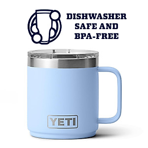 YETI Rambler 10 oz Stackable Mug, Vacuum Insulated, Stainless Steel with MagSlider Lid, Big Sky Blue