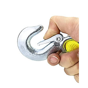 QWORK Tow Strap, | 1.8" x 13' | 11000 lb Capacity, Heavy Duty Towing Strap with Safety Hook, Trailer Rope Unloader for Vehicle Recovery, Towing, Stump Removal, etc