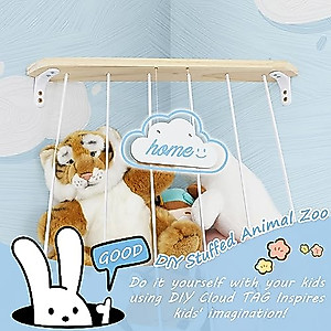 TOPHDY Stuffed Animal Storage Holder - 2 Layers Wall-Mounted Stuffed Animal Storage Ideas with Adjustbale Design for Nursery Play Room Kid's Room