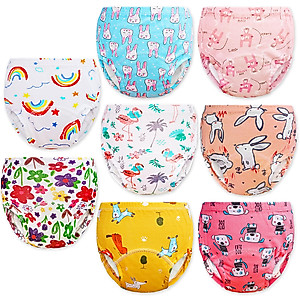 8 Pack Potty Training Underwear for Girls,Max Shape Potty Training Toilet Pants Red 4T