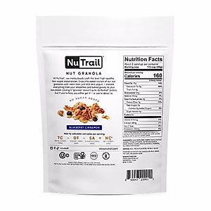 NuTrail Nut Granola Cereal, Blueberry Cinnamon, No Sugar Added, Keto, Low Carb, Gluten Free, Grain Free, Healthy Breakfast 8 oz. 1 Count