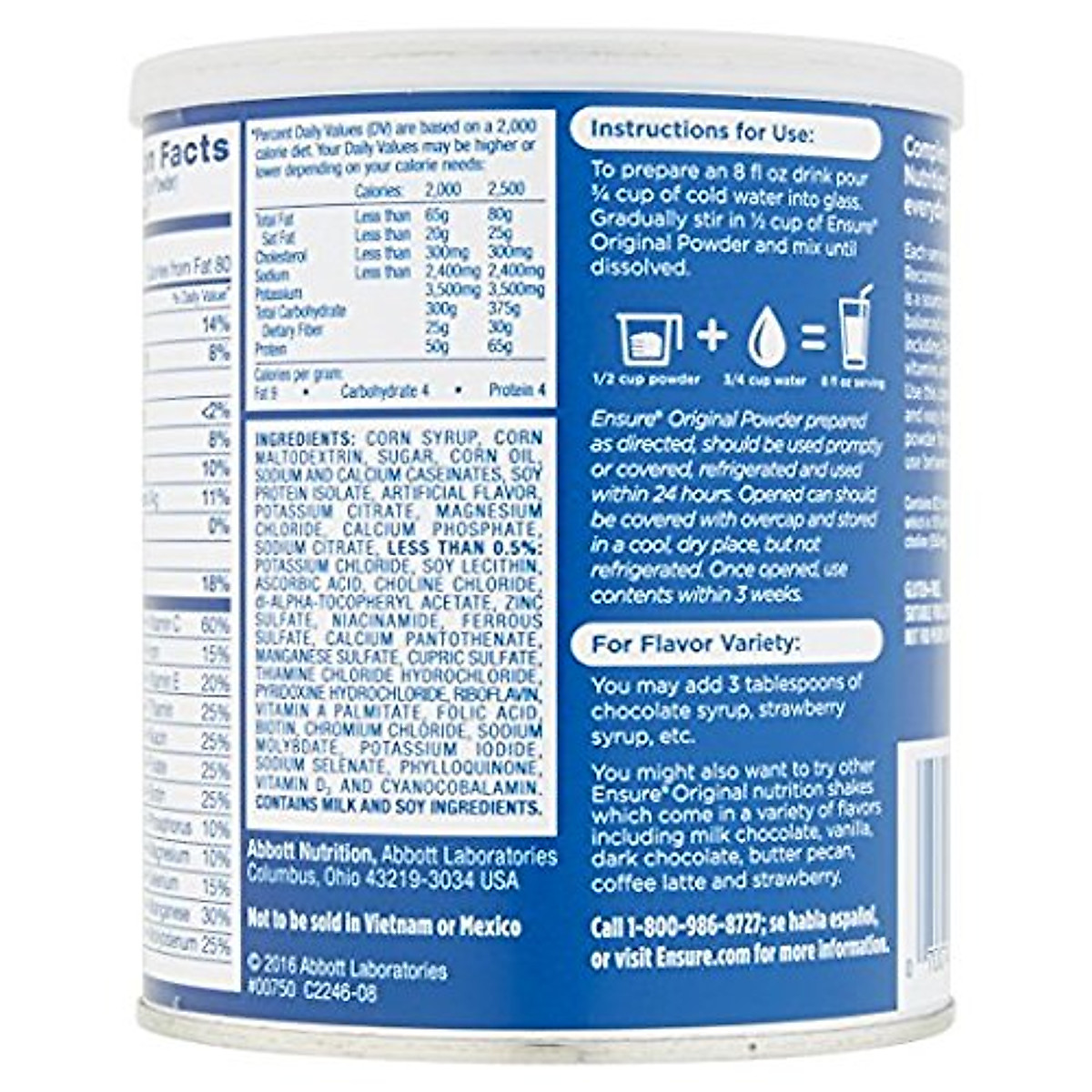 Ensure Original Nutrition Powder, Vanilla 14 Ounces (Value Pack of 4)